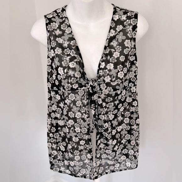 Vintage | Tops | Vintage In Charge Floral Tiefront Open Top | Poshmark